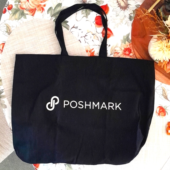 Poshmark | Bags | Poshmark Swag Logo Large Black Fabric Tote Bag | Poshmark
